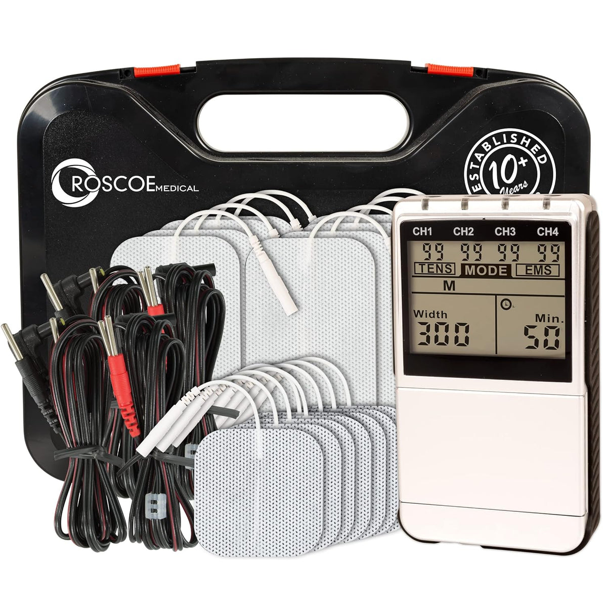 Roscoe Medical TENS & EMS Muscle Stimulator – 4 Channel OTC Unit – The ...