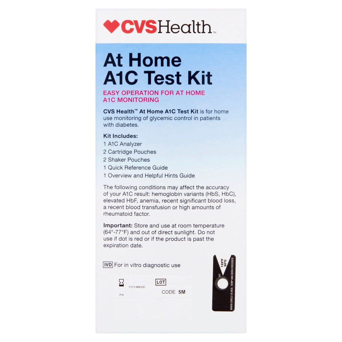 CVS Health A1C Test Kit | At-Home Diabetes Monitoring in 5 Mins – The ...